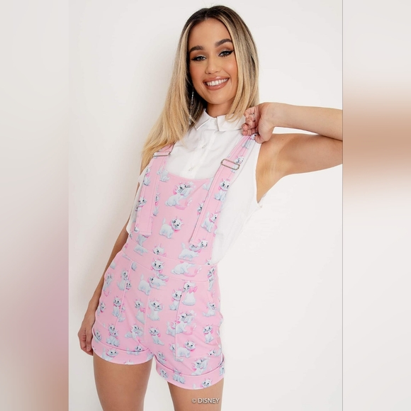 Blackmilk | Shorts | Blackmilk Marie Pink Short Overalls Pink White ...